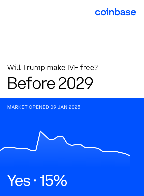 Will Trump make IVF free? | Prediction Markets | Coinbase